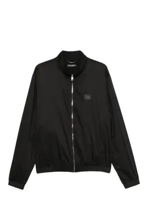 DOLCE & GABBANA Dolce & Gabbana Logo Patch Zip-Up Jacket
