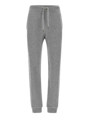 Balmain Logo Plaque Drawstring Trousers - Grey