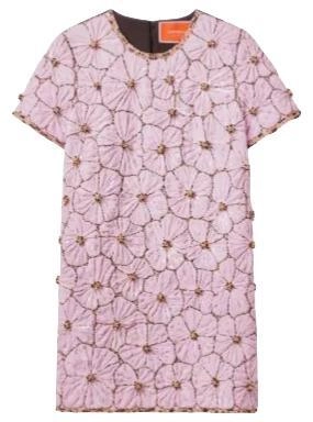 La DoubleJ Embroidered Floral Mini Day Dress Pink