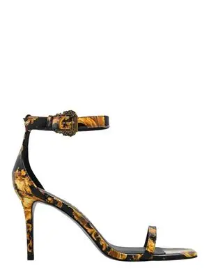 Versace Baroque Printed Ankle Strap Stiletto Sandals - Multi