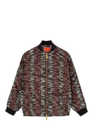 La DoubleJ Textured Tweedblend Bomber Jacket - Black