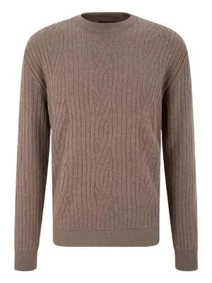 Brioni Knitted Crew-neck Pullover - Brown