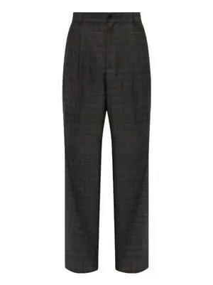 Dries Van Noten Plaid Tailored Trousers - Grey