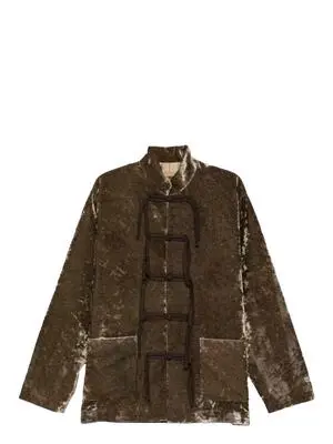 UMA WANG Long Sleeve Jacket With Tie Detail - Darkolive
