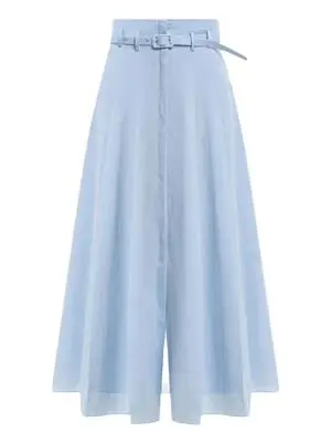 Gabriela Hearst Belted Midi Skirt - Light Blue
