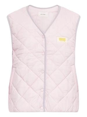 American Vintage Quilted Sleeveless Vest - Pink