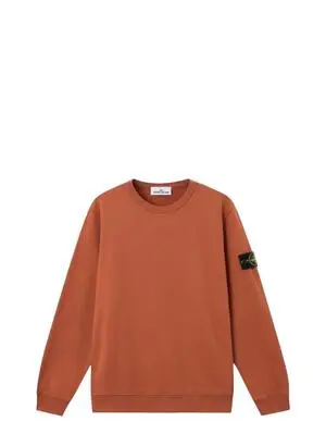 Stone Island Stone Island Crewneck Sweatshirt With Ribbed Inserts Brick Red