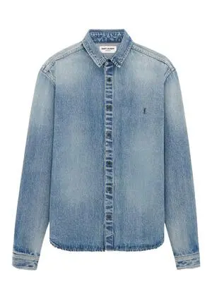 Saint Laurent Cassandre Denim Shirt - Blue