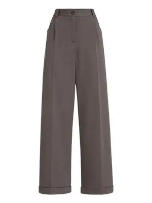 Brunello Cucinelli Palazzo Pants With Monili Detail - Black
