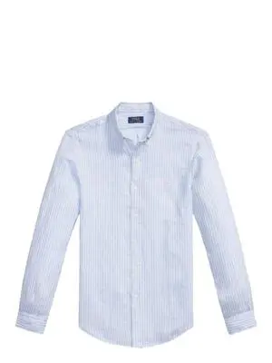 Polo Ralph Lauren Logo Embroidered Striped Shirt - Blue