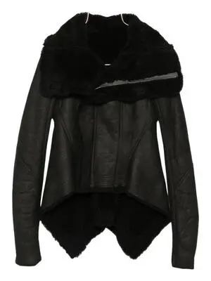 Rick Owens Naska Shearling-trim Asymmetric Jacket - Black