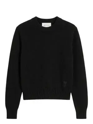 AMI Paris De Coeur Crew Neck Jumper - Black