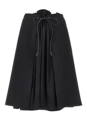 Moncler Moncler Wool Gabardine Midi Skirt Black