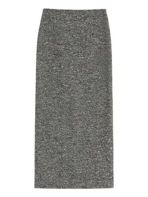 Valentino Garavani Wool-blend Midi Skirt With Waterfall Seam - Blue
