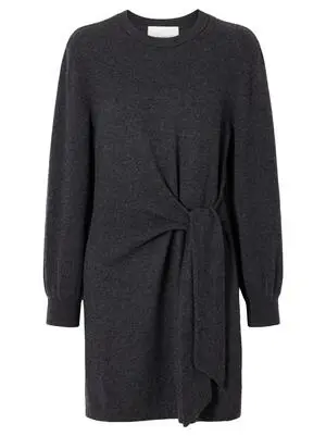 LISA YANG Gabrielle Knotted Cashmere Mini Dress - Gray