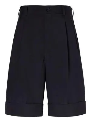 Comme Des Garçons Pleated Wool Shorts - Black