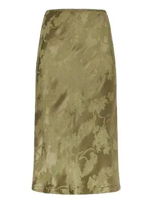 ALEMAIS Winifred Floral Jacquard Midi Skirt - Green