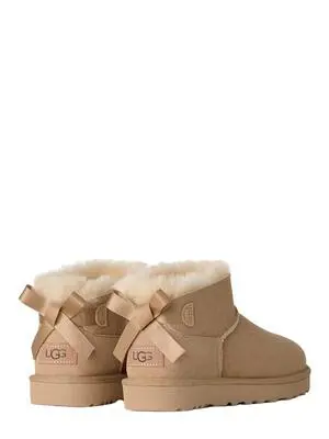 UGG UGG Bailey Bow Ultra Mini Sheepskin Boots Sand