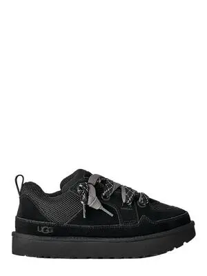 UGG Lo Lowmel Suede And Recycled Materials Lace-up Sneakers - Black