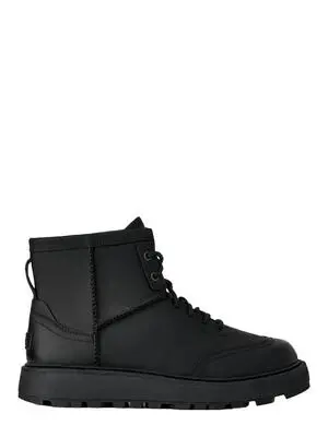UGG Idyllwild Lace Up Leather Boots - Black/black