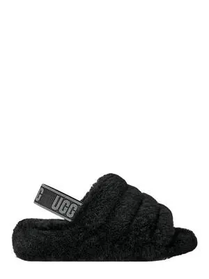 UGG UGG Fluff Yeah Sheepskin Slide Slippers Black/dark Shadow