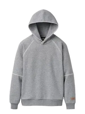 UGG UGG Classic Cotton Blend Hoodie With Whipstitch Detailing Grey Heather
