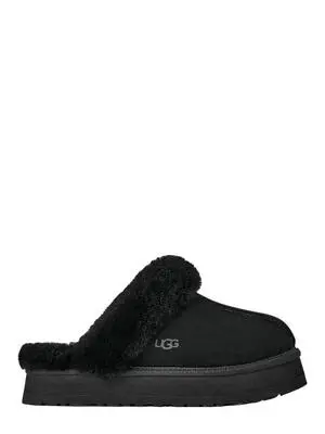 UGG UGG Disquette Sheepskin Slippers With Platform Sole Black
