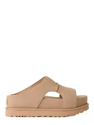 UGG Goldenstar Hi Cutout Slide Suede Sandals - Sand