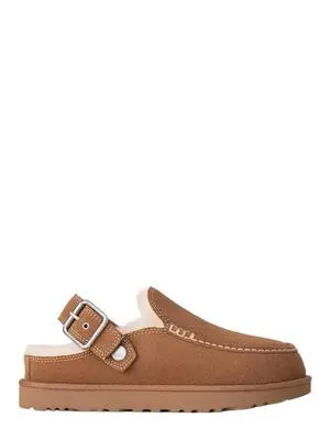 UGG UGG Goldenstar Evelina Suede Sheepskin Clog Chestnut