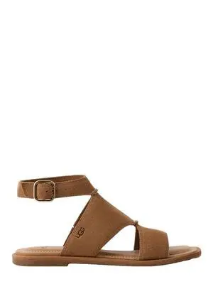 UGG UGG Delray Suede Sandals With Adjustable Ankle Strap Chestnut