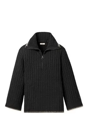 UGG UGG Rylynn Quarter-Zip Cable-Knit Sweater Black
