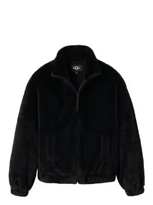 UGG Faux Fur Zip-up Jacket - Black