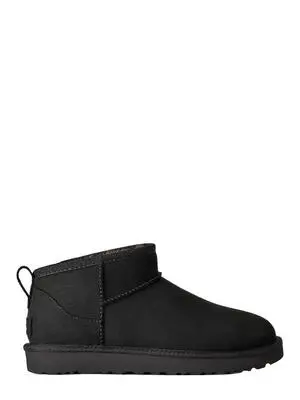 UGG UGG Classic Ultra Mini Nubuck Sheepskin Boots Black