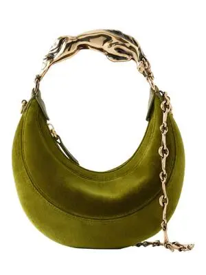 Chloé Chain Horse Velvet Shoulder Bag - Chartreuse