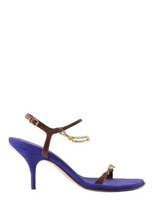 Chloé Zia Chain-embellished Suede Sandals - Purple