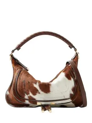Chloé Marcie Calf Hair Shoulder Bag - Brown