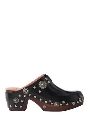 Chloé Embellished Leather Clogs - Black