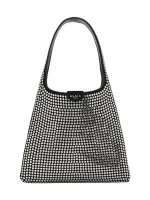 Alaïa Small Studded Suede Hobo Bag - Black