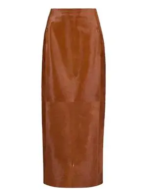 ALAÏA ALAÏA Pony Hair Midi Pencil Skirt