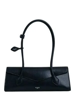 Alaïa Le Teckel Medium Leather Flap Bag - Black