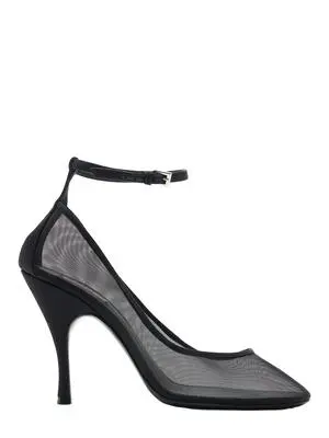 Alaïa ALAÏA Sheer Tulle Pumps With Ankle Strap Black