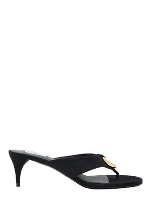 Alaïa Infra Suede Stiletto Sandals With Gold Tone Ring - Black
