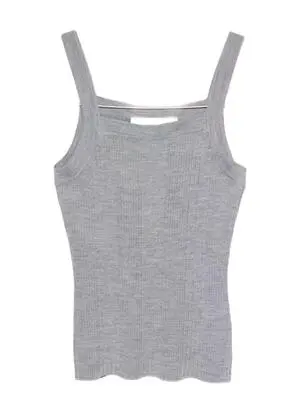EMERSON RENALDI Emerson Renaldi Ribbed-Knit Square-Neck Vest
