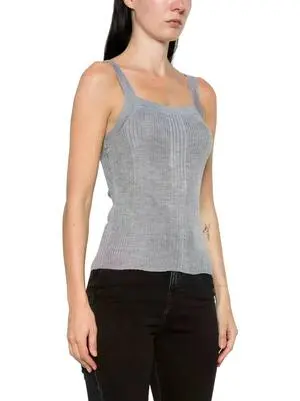 EMERSON RENALDI Emerson Renaldi Ribbed-Knit Square-Neck Vest