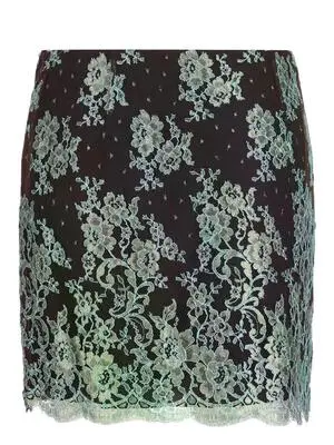 Valentino Garavani Floral Lace Mini Skirt - Black