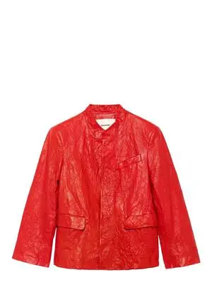 Zadig&Voltaire Zadig&Voltaire Veryn Creased Leather Blazer Red