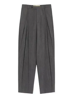 Valentino Garavani Pinstripe Wool Trousers - Grey