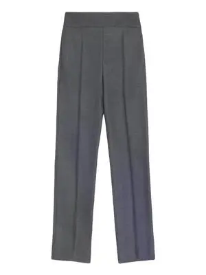 Valentino Garavani Textured Silk Wool Trousers - Grey