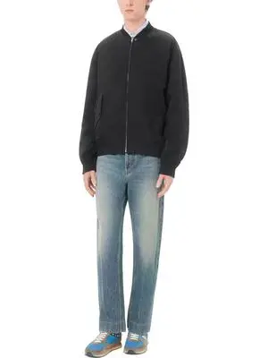 Valentino Garavani Viscose And Cotton Canetté Bomber Jacket - Black