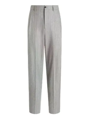 Dolce & Gabbana Tailored Pinstripe Flannel Trousers - Grey